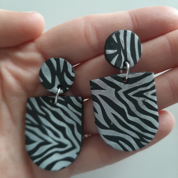 Zebra Print Earrings - Etsy