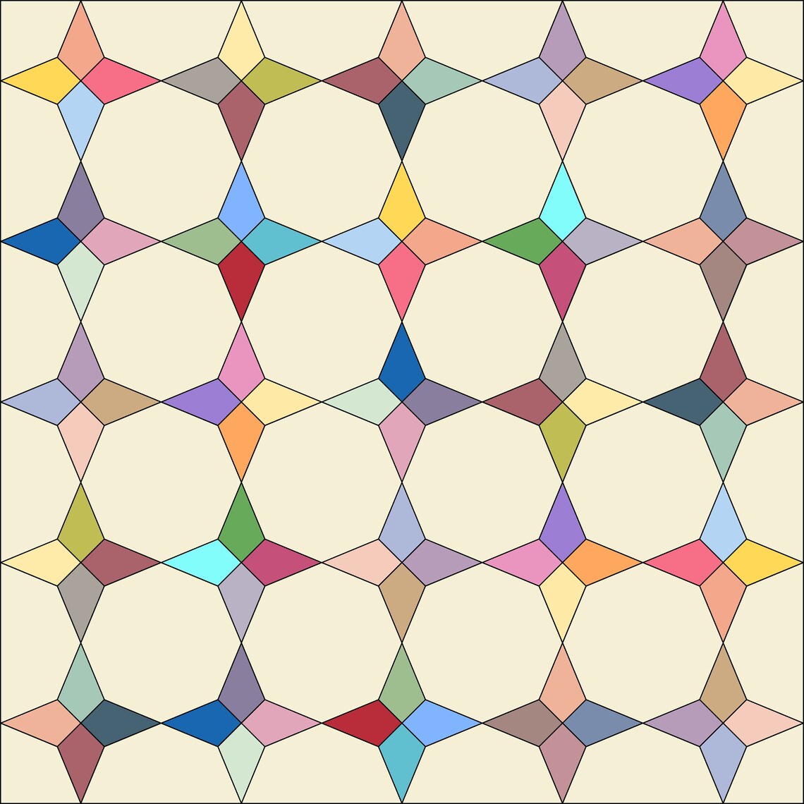 Octagon and Kites EPP Matched Template Set SVG, US Letter & A4 Versions ...