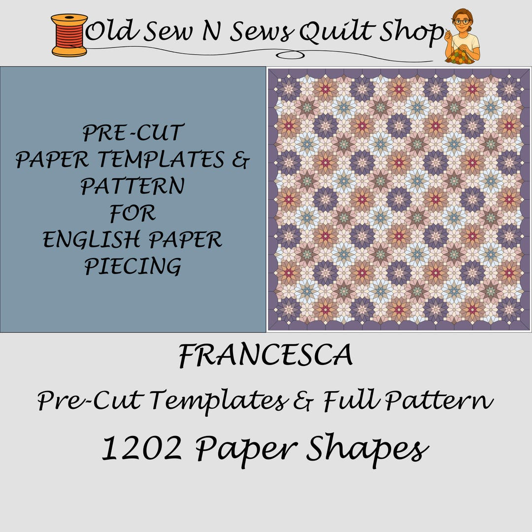 FRANCESCA Pre-cut Paper Templates and Pattern for English Paper Piecing ...