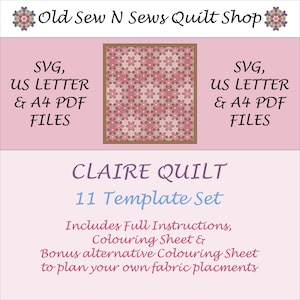 Claire Quilt EPP Template Set - SVG, US Letter & A4 Versions - Etsy ...