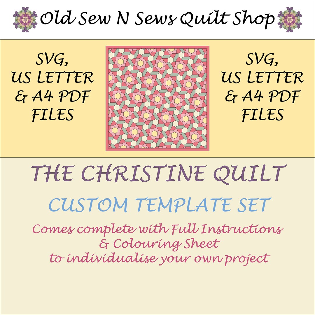 Christine Quilt EPP Template Set - SVG, US Letter & A4 Versions - Etsy UK