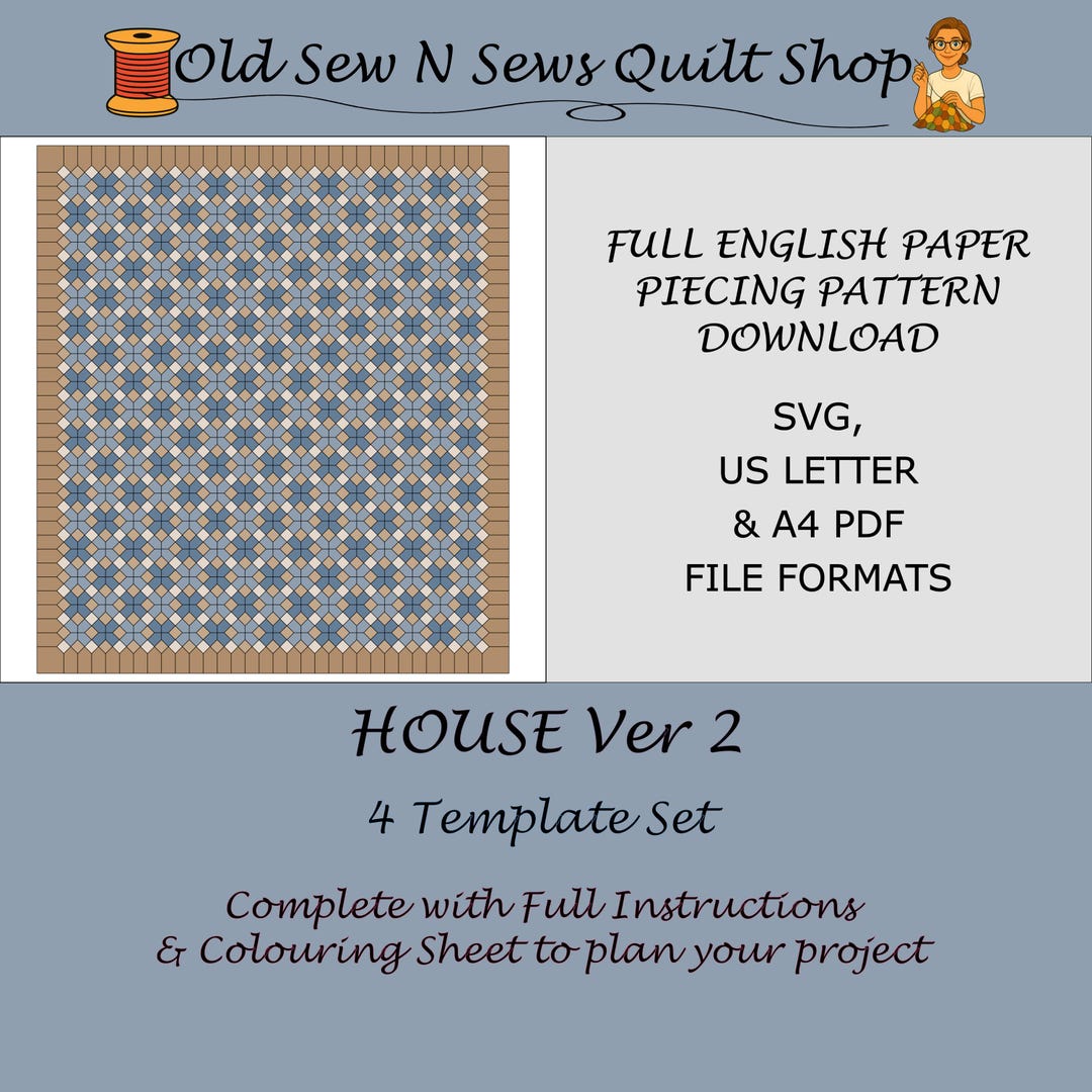 House VER 2 English Paper Piecing Quilt Pattern – Digital Download - Etsy