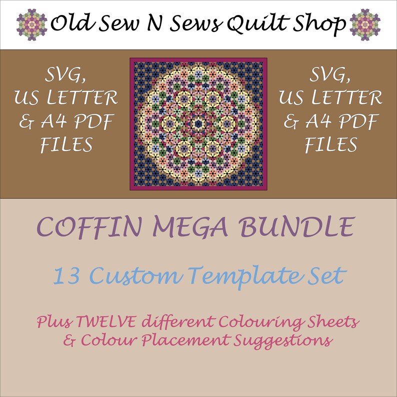 Coffin Mega Bundle EPP 13 Template Set - SVG, US Letter & A4 Versions ...