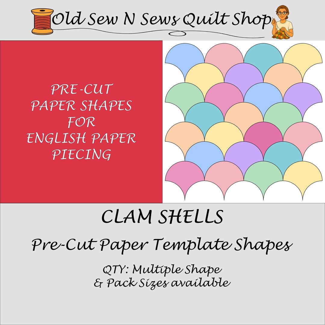 CLAM SHELLS Pre-cut Paper Templates Only for English Paper Piecing - Etsy