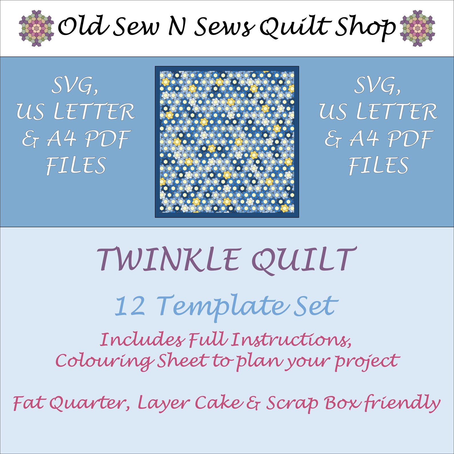 Twinkle English Paper Piecing Quilt Pattern – Digital Download - Etsy