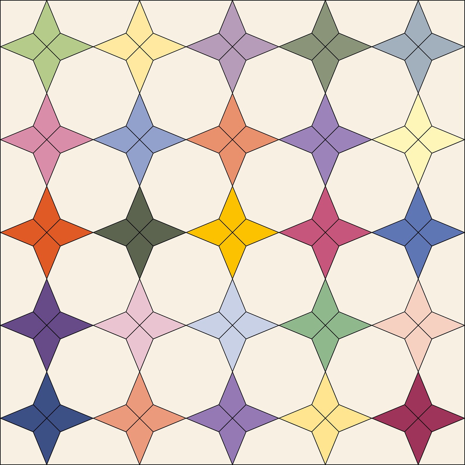 Octagon and Kites EPP Matched Template Set SVG, US Letter & A4 Versions ...