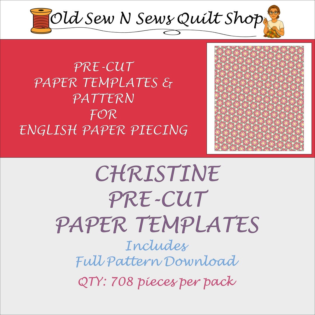 CHRISTINE QUILT Pre-cut Paper Templates and Pattern for English Paper ...
