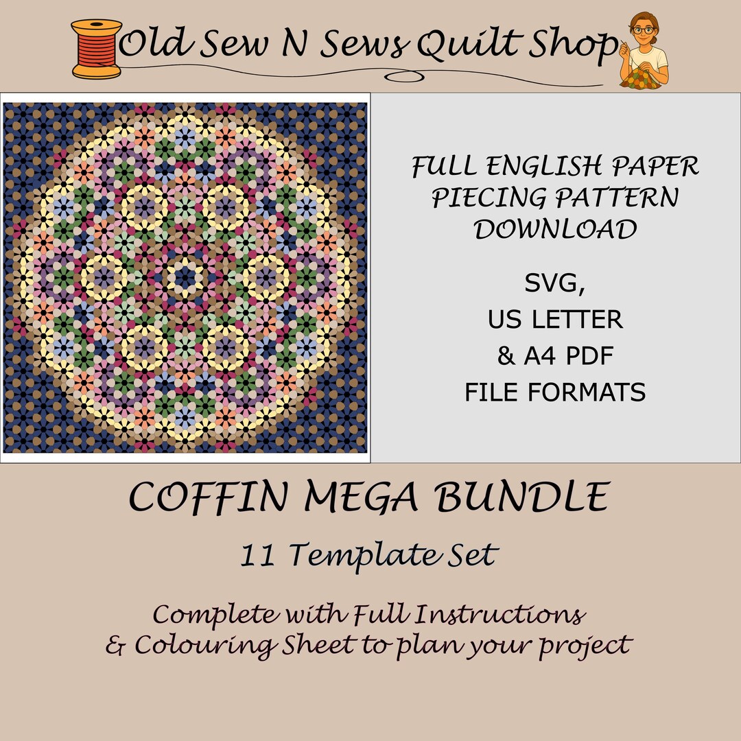 Coffin Bundle English Paper Piecing Quilt Pattern – Digital Download - Etsy