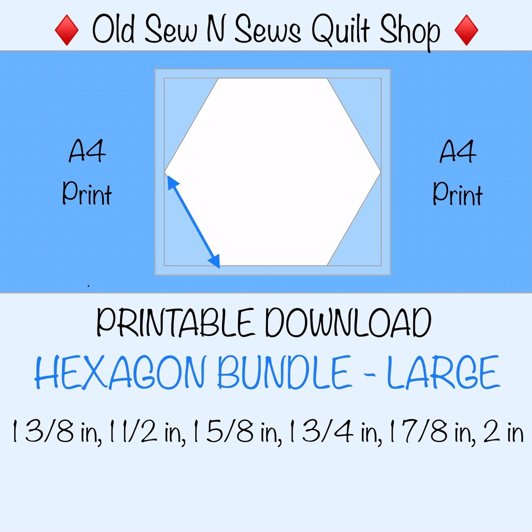 Hexagon EPP Papers BUNDLE LARGE 6 Sizes A4 Printing - Etsy