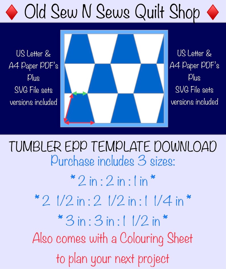 Tumbler EPP Template Download - 3 Sizes - US Letter, A4 Print & SVG ...