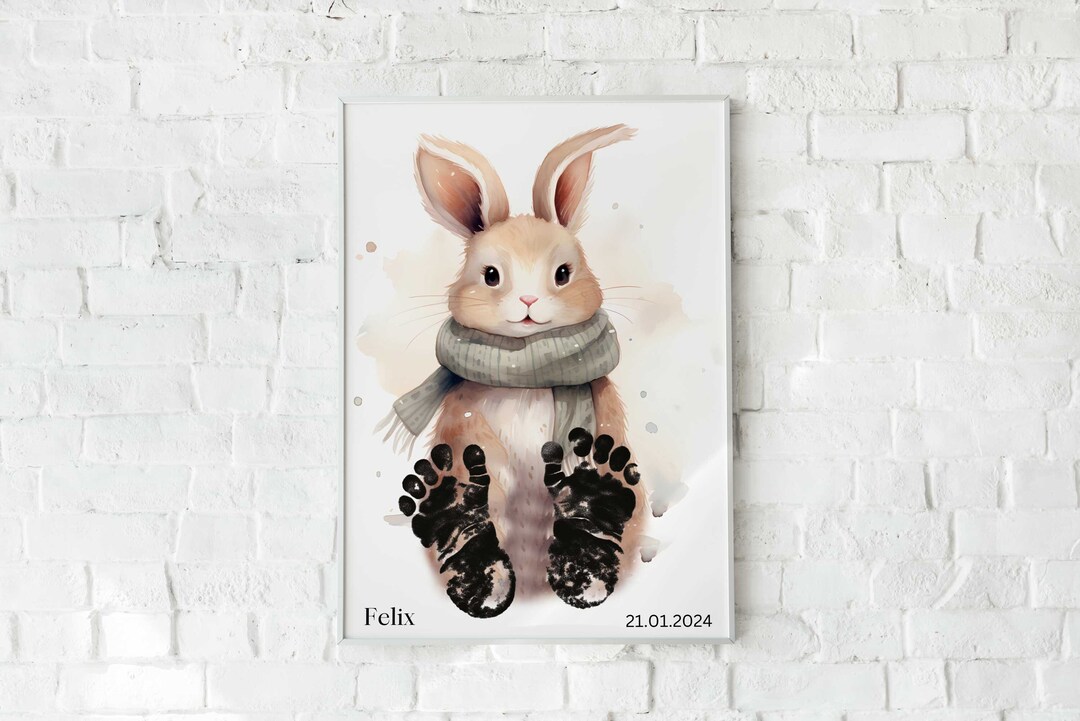 Personalised Baby Footprint Kit Babys First Footprint Footprint Set ...