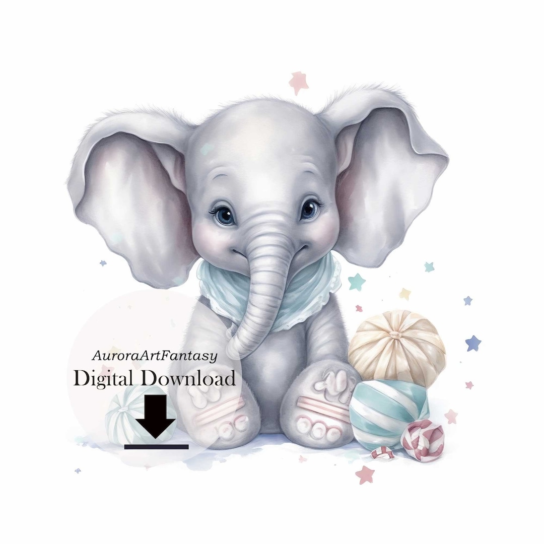 Elephant Baby Boy Png Blue Boy Elephant It's a Boy - Etsy
