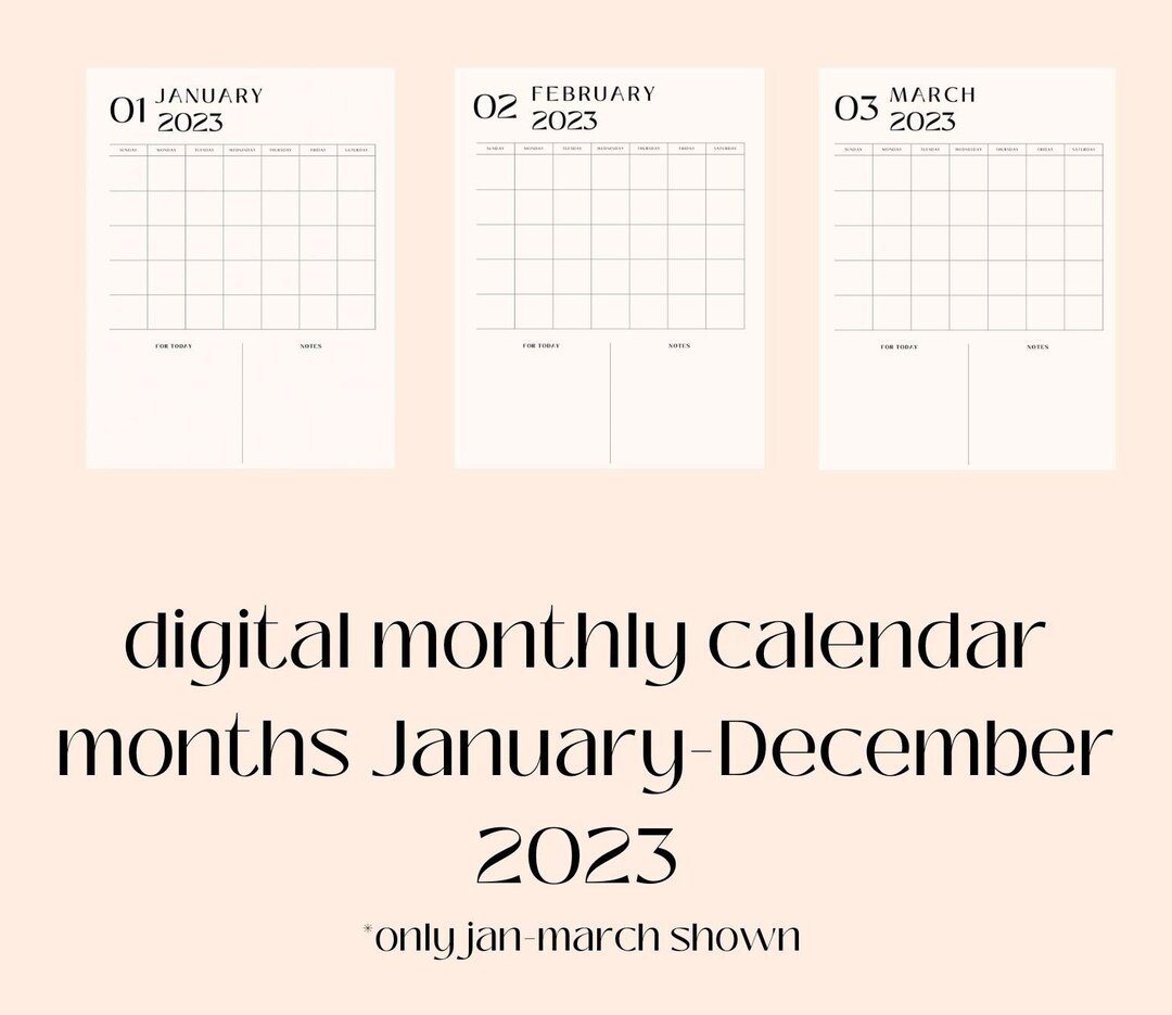 2023 Calendar, Ipad, Printable, Tan, Minimalistic, Digital Calendar ...