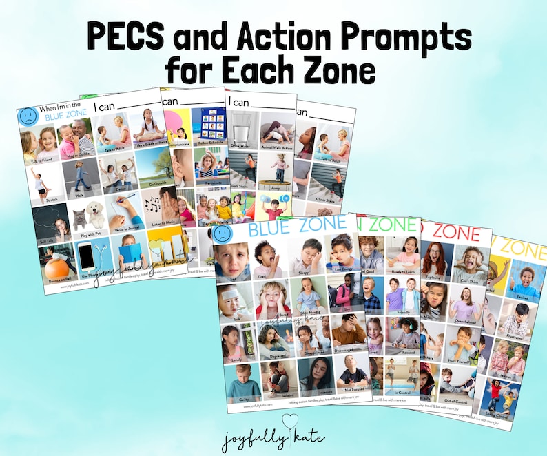 Zones of Regulation Triple Pack - Autism PECS to Help With Feelings and ...