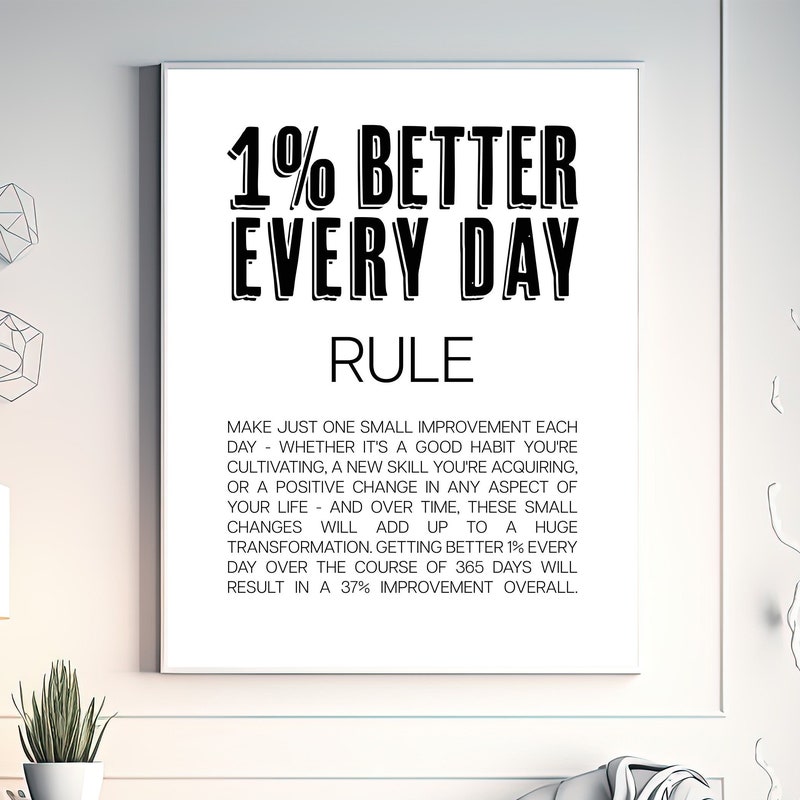 1% Better Everyday Poster - Etsy