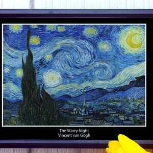 2 Styles, the Starry Night, Vincent Van Gogh, Printable Wall Art, Oil ...