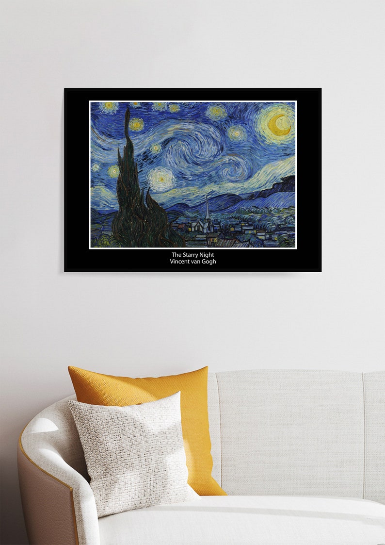 2 Styles, the Starry Night, Vincent Van Gogh, Printable Wall Art, Oil ...