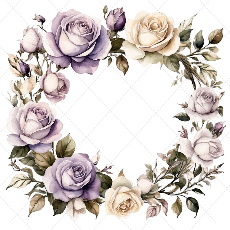 Watercolor Floral Frames Clipart Bundle – Flower Wreath PNG, Wedding ...