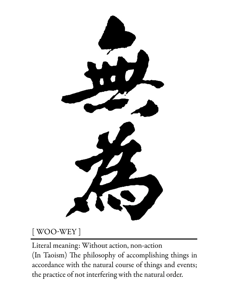 Wu Wei Definition Printable Wall Art, Chinese Calligraphy Art, Chinese ...
