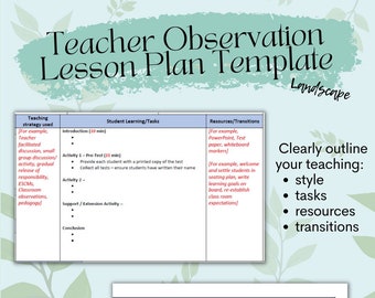 Lesson Plan Template Teacher Planner Printable Commercial - Etsy