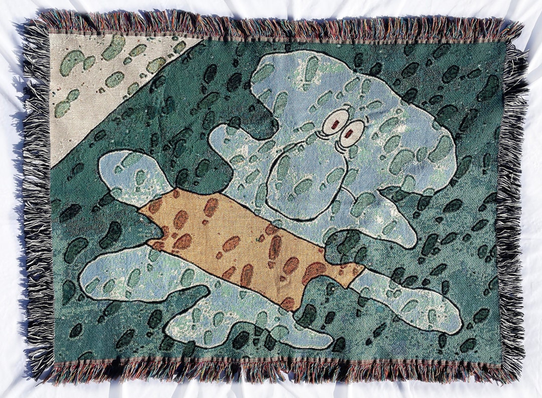 Squidward Tapestry Throw Blanket Woven 100% Cotton, Spongebob Wall ...
