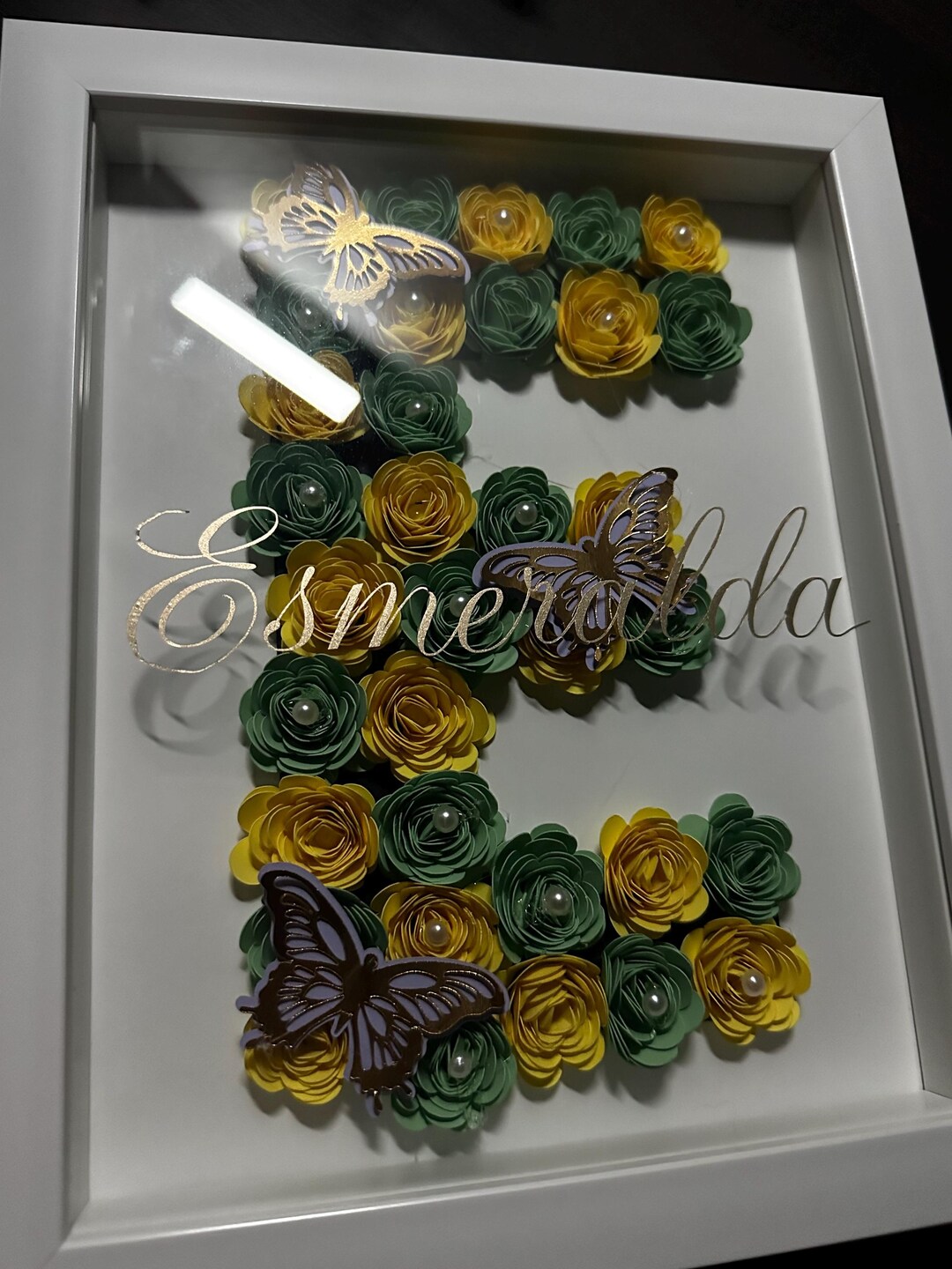 Shadow Boxes Initial and Name - Etsy