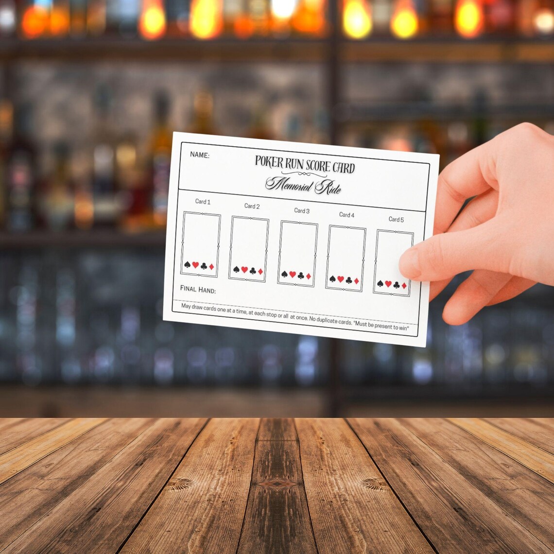 POKER RUN CARD Easy to Use. Just Download and Print. Perfect for All ...