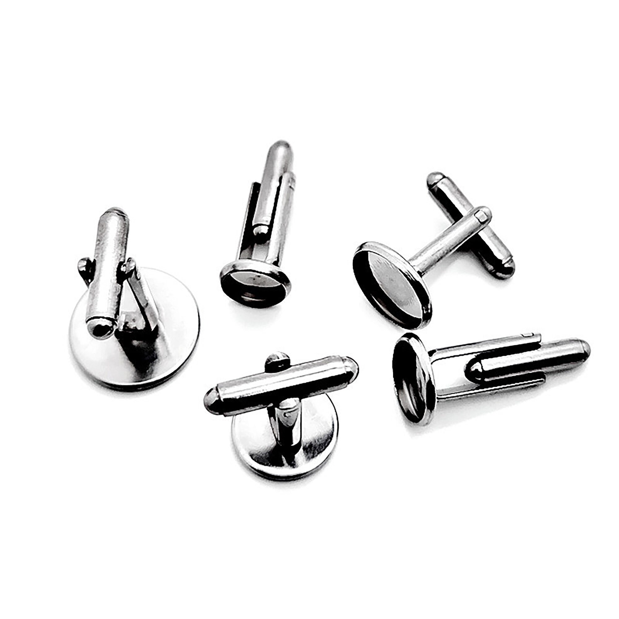 Stainless Steel 6mm 8mm 10mm 12mm 14mm 15mm Flat Pad French Cufflink ...