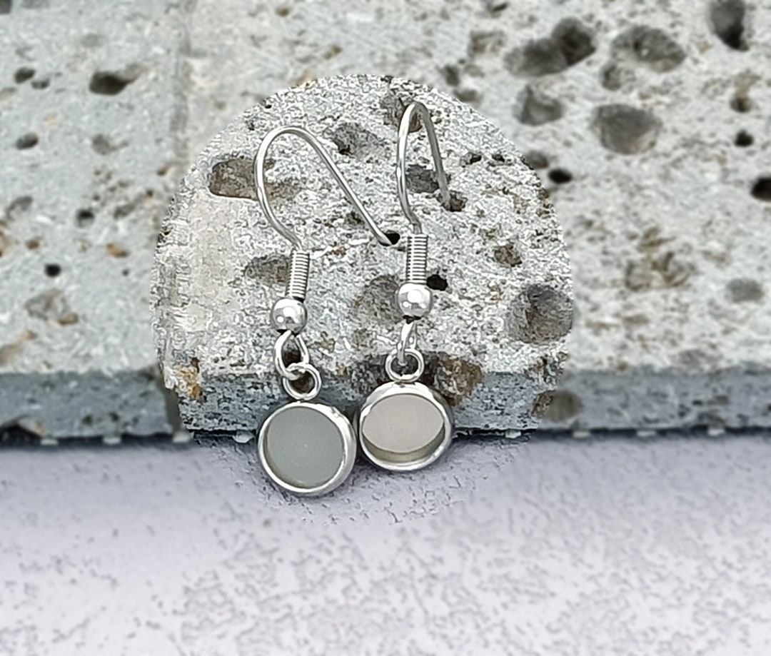 Stainless Steel Bezel French Earring Bases Blanks| 6mm 8mm 10mm 12mm ...