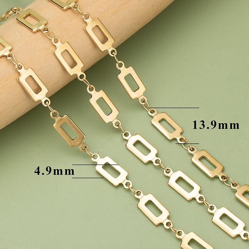 1 Meter 316L Stainless Steel Geometry Chain|18k Vacuum Plating ...