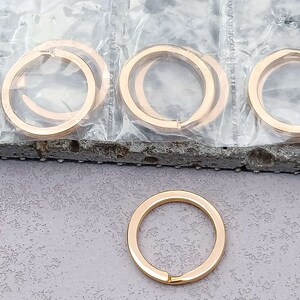 Flat Key Rings,stainless Steel 18K Vacuum Plating Keychain Rings Split ...