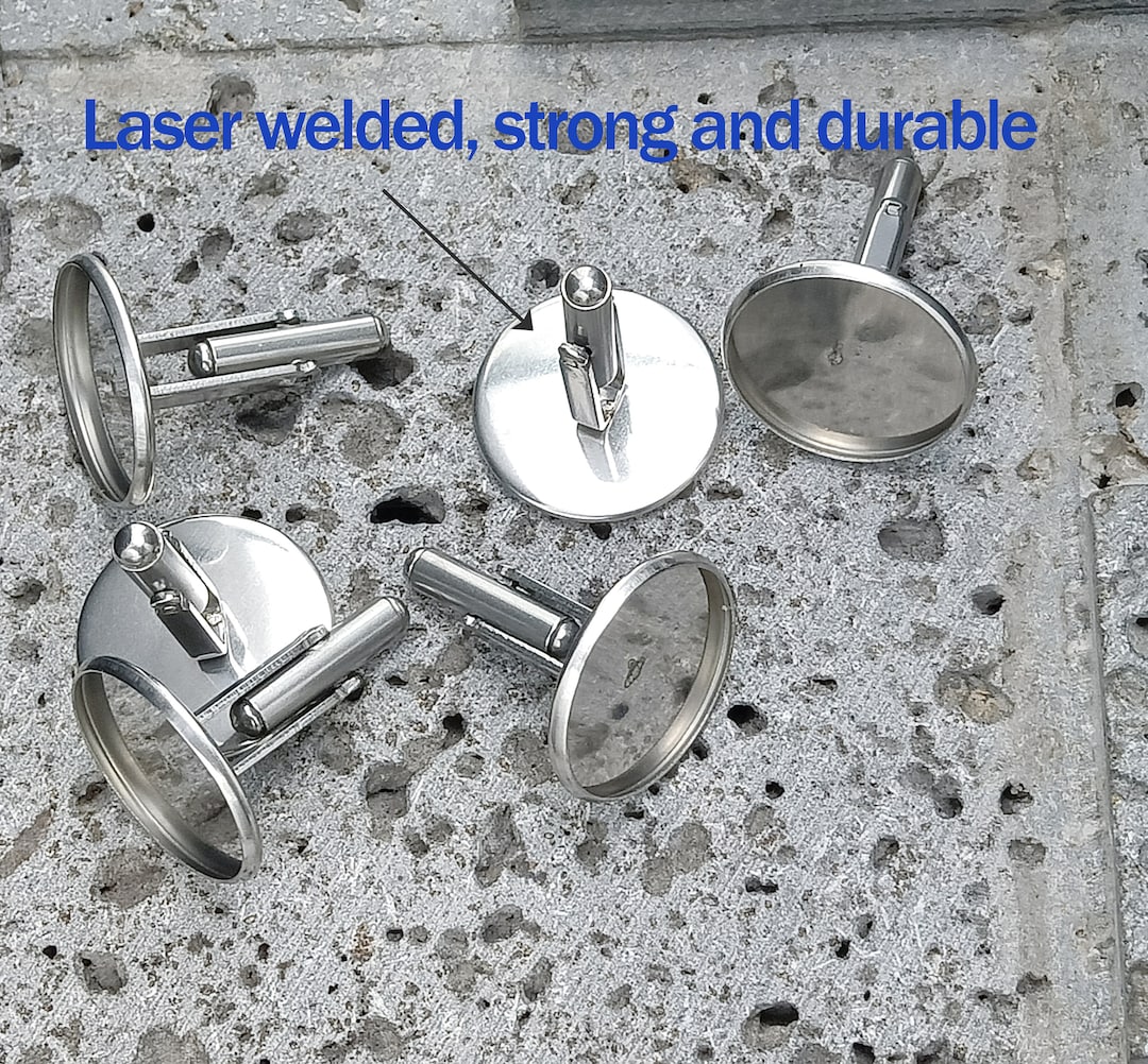 Stainless Steel 6mm 8mm 10mm 12mm 14mm 15mm Flat Pad French Cufflink ...