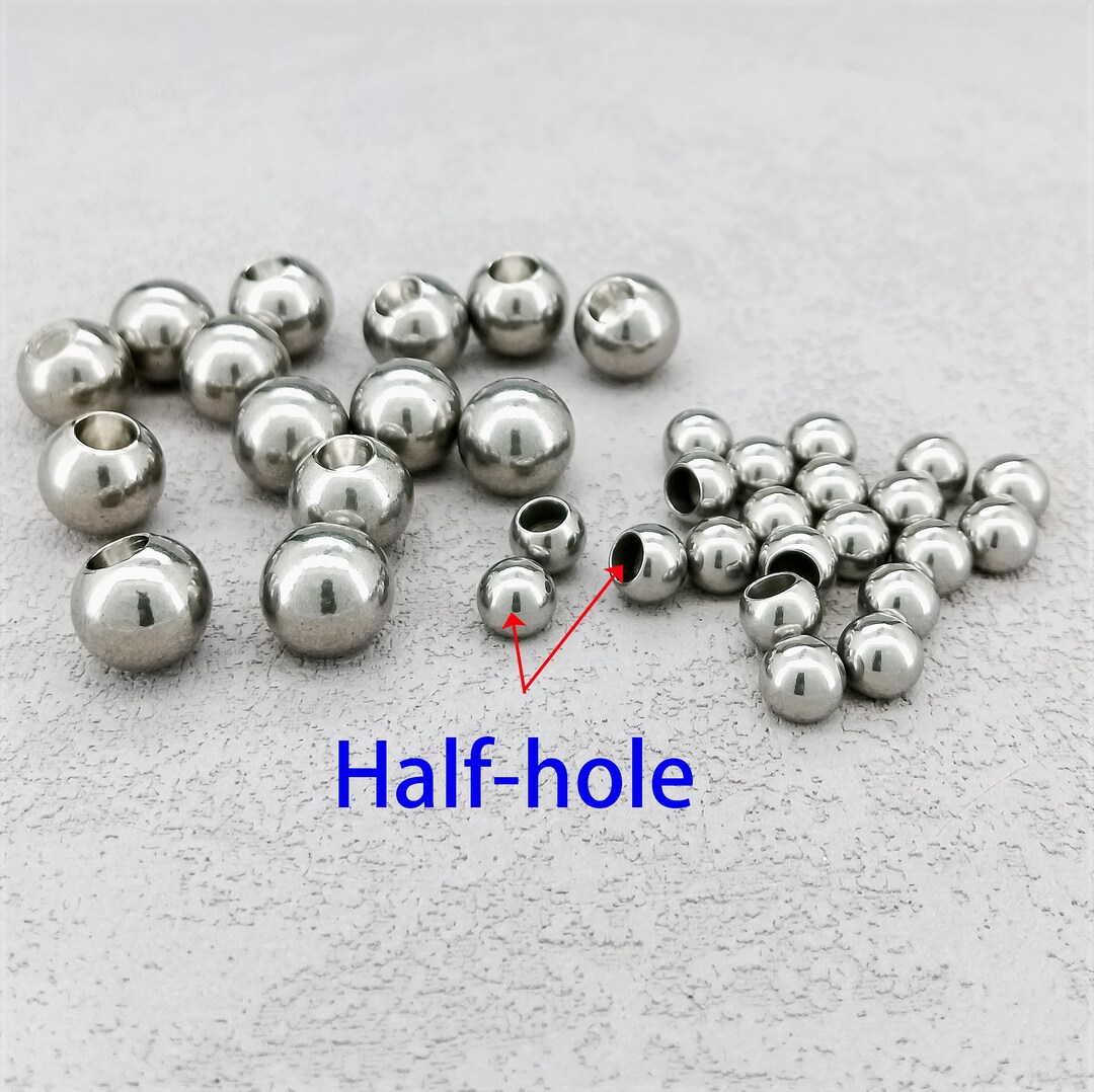 100pcs 304 Stainless Steel Spacer Beads for Jewelry Making,round End ...