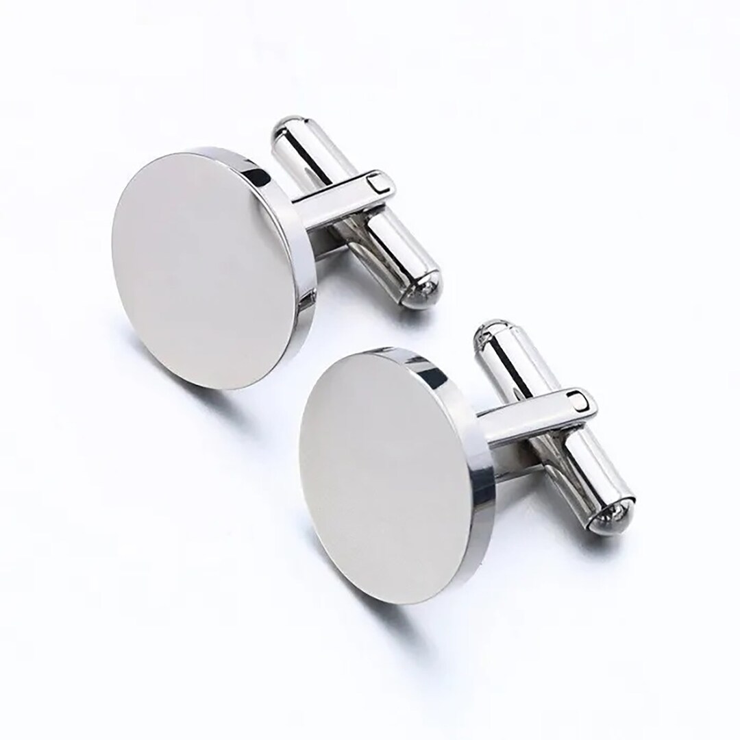 Thickness:3mm Titanium Steel Round Blank Cufflinks,blank Cufflink for ...