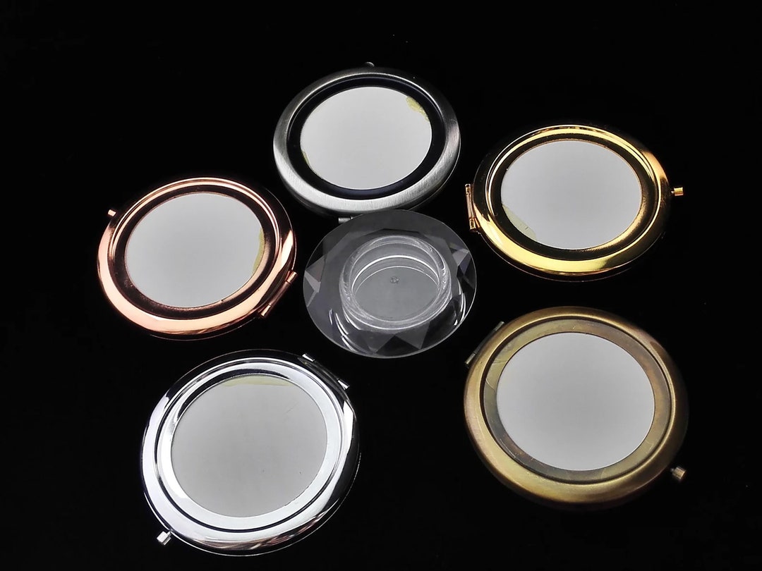 1 Kit or 5kts Compact Mirror Kits-70mm Round Blank Pocket Mirror With ...