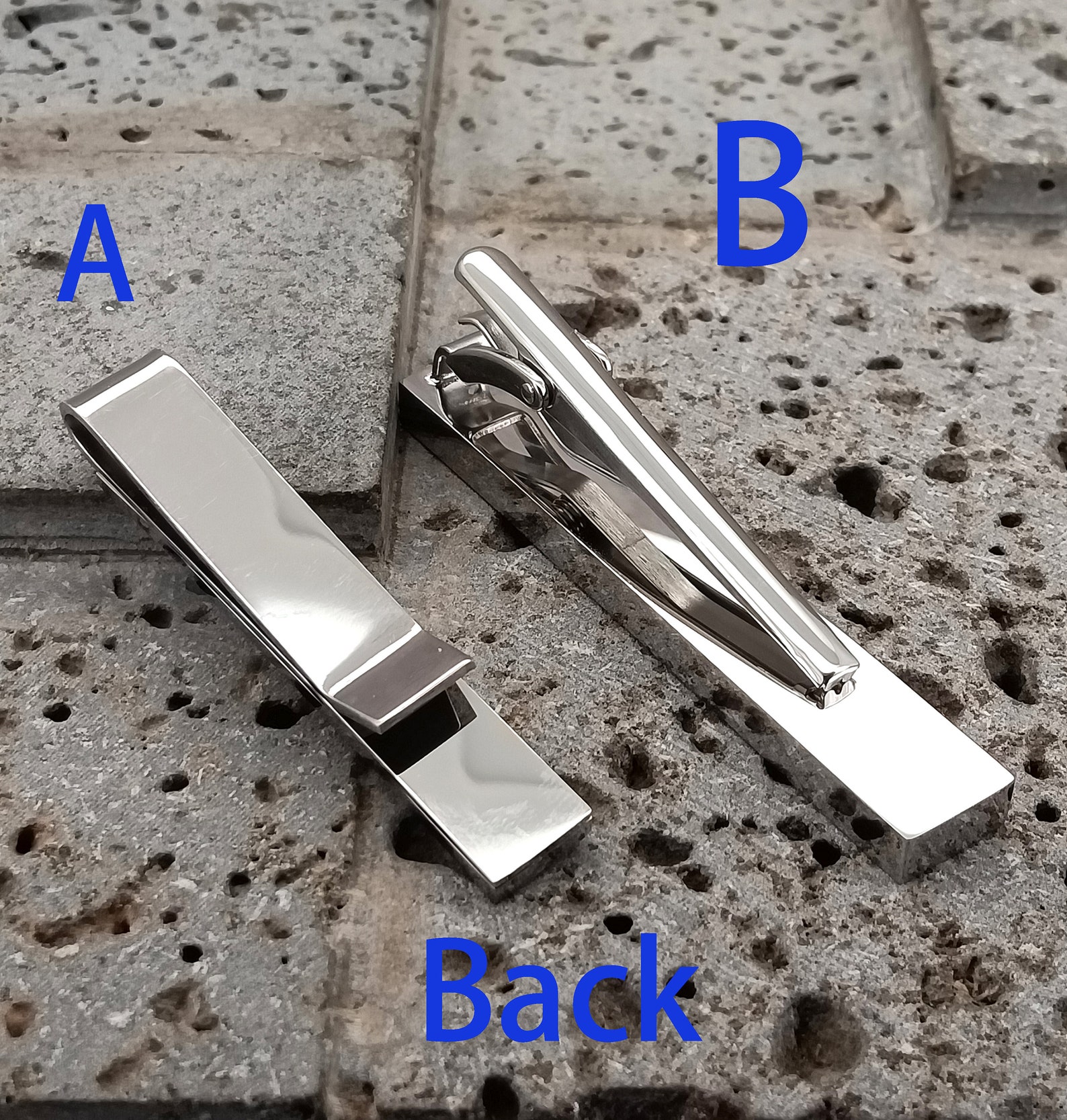 Tie Clip Bezel-Titanium steel Mirror polishing Tie Tack|Tie Clips Men ...