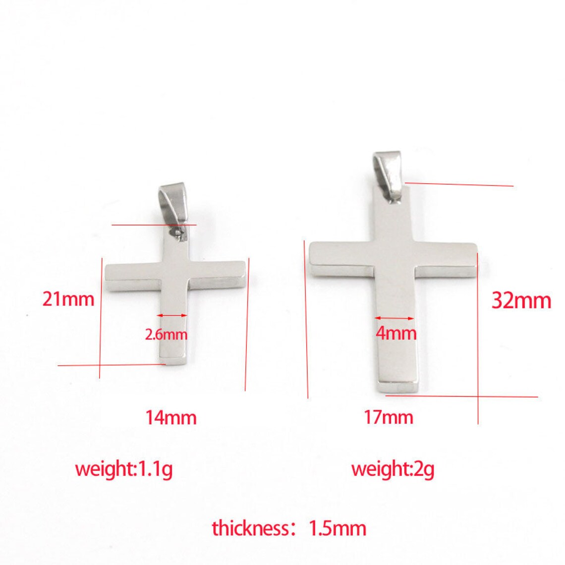 Stainless Steel Cross Charms,personalized Cross Charms,handmade Beaded ...