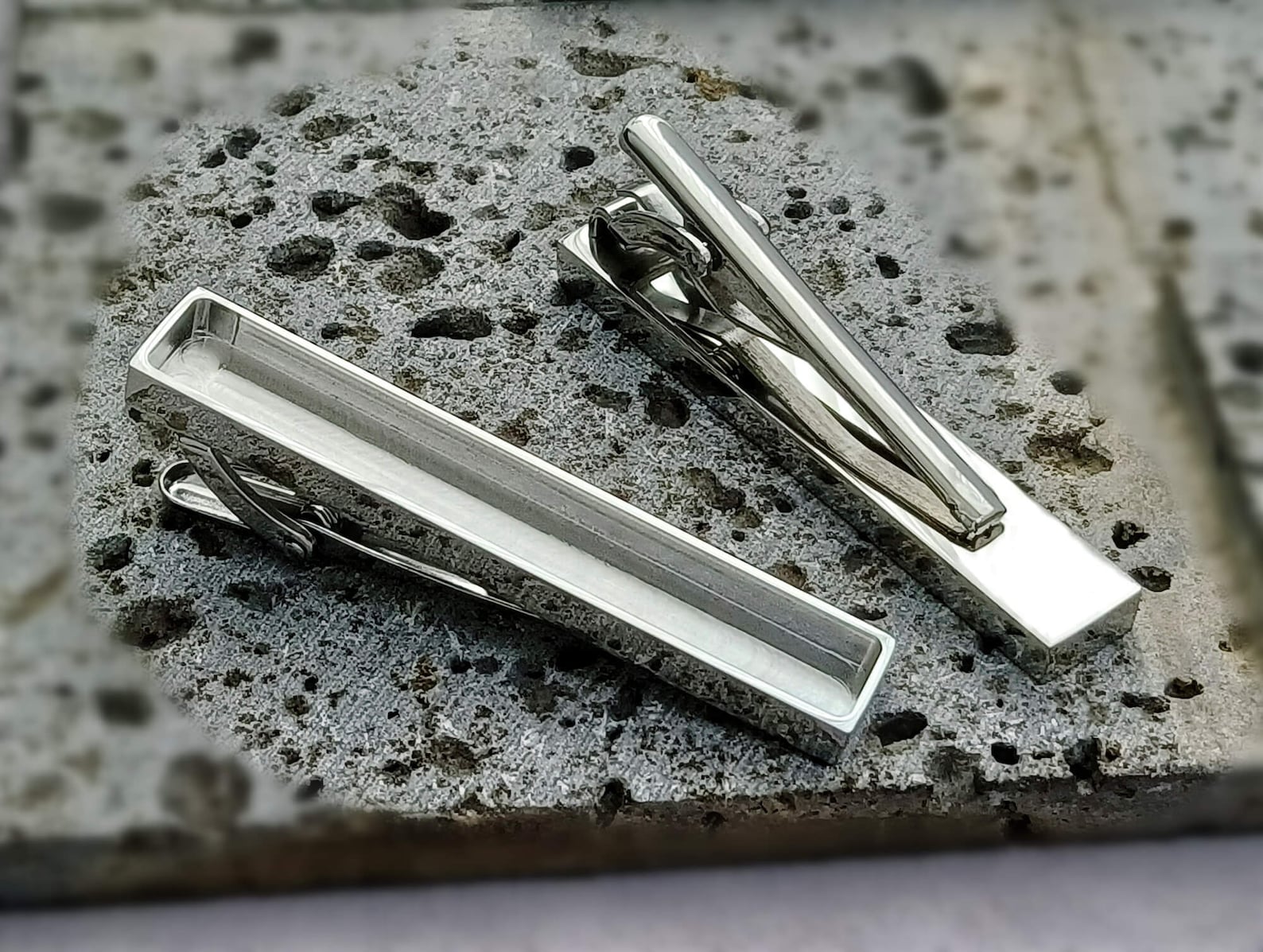 Tie Clip Bezel-titanium Steel Mirror Polishing Tie Tack|tie Clips Men ...