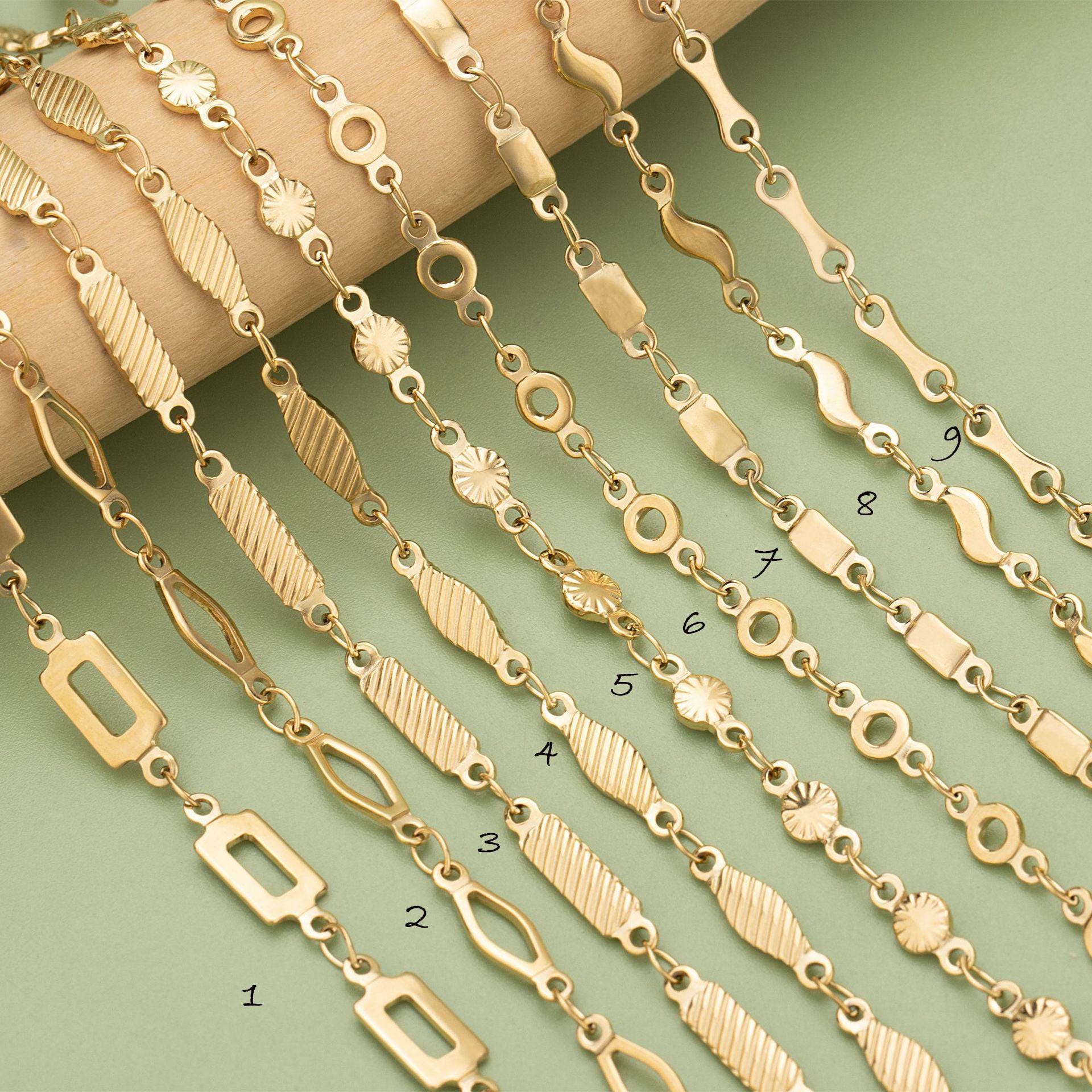 1 Meter 316L Stainless Steel Geometry Chain|18k Vacuum Plating ...