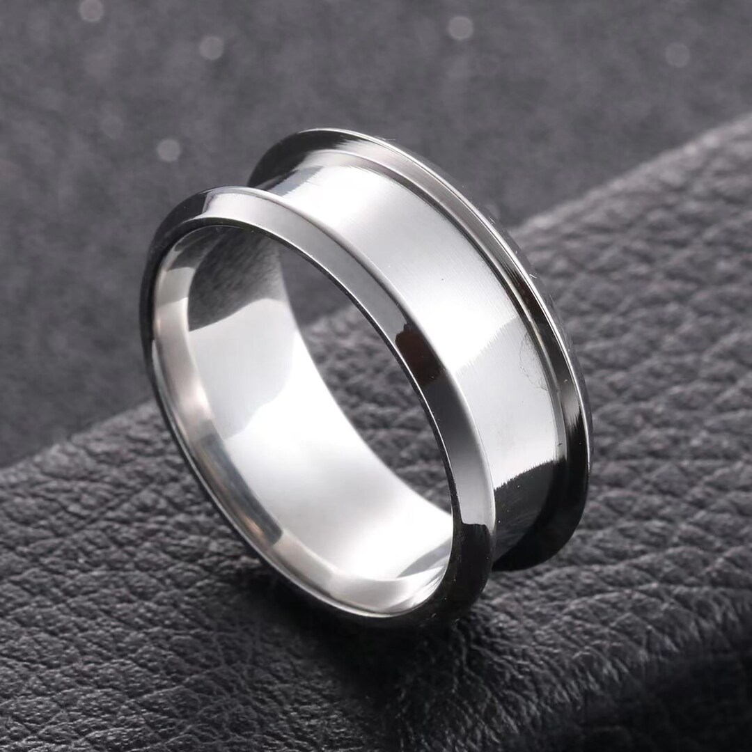 Stainless Steel Grooved Finger Ring for Jewelry Making,ring Core Blanks ...