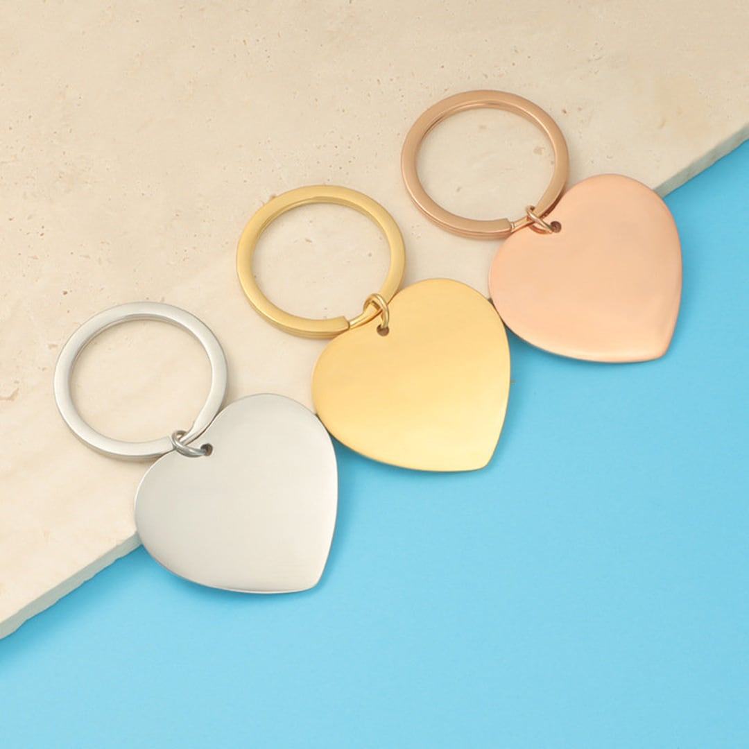Heart Keychain Blank-stainless Steel Mirror Polishing Circle Disc ...