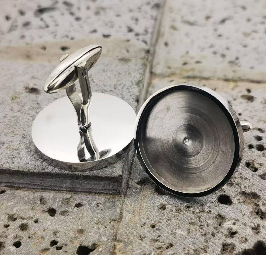Inner Diameter: 23.5mm High Quality Titanium Steel Coin Cufflinks Base ...
