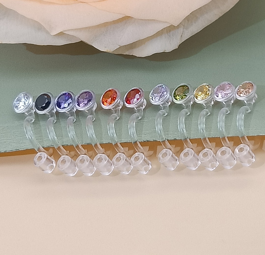 Resin Invisible and Painless Earring Converter With 3mm Zircon -change ...