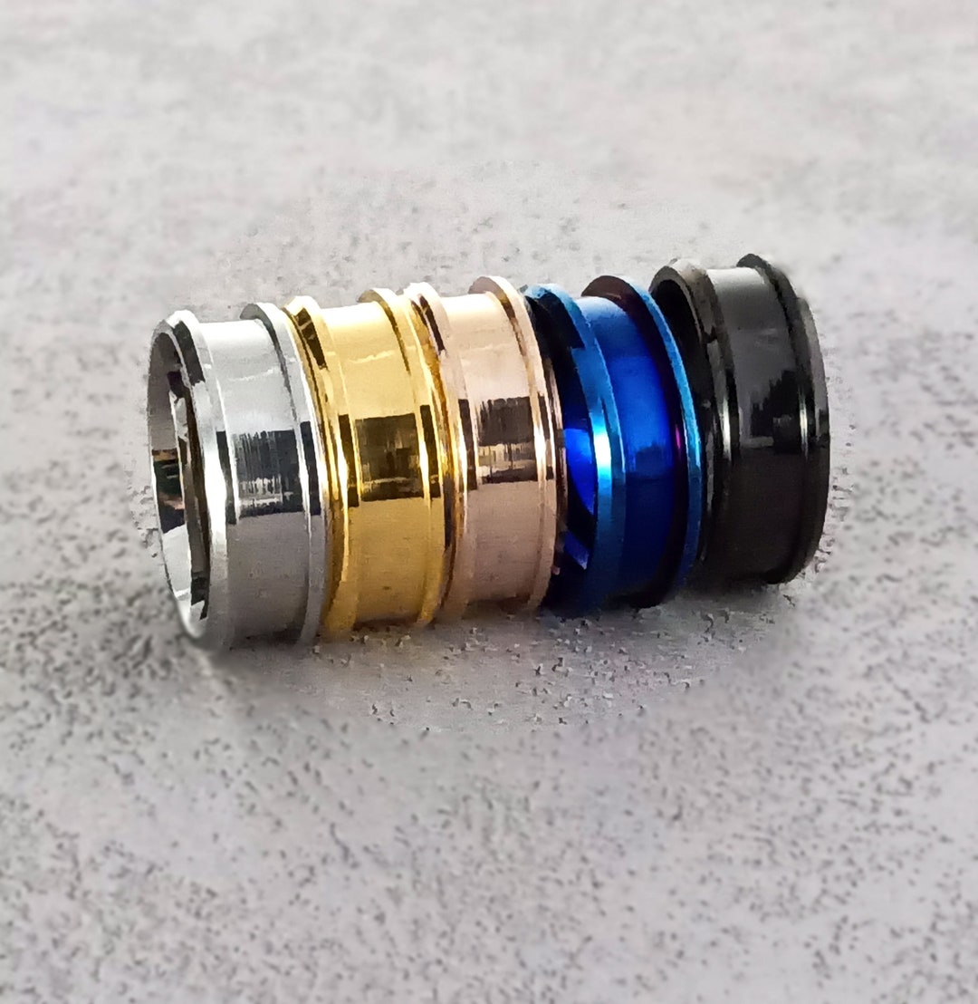 8mm Stainless Steel Channel Ring Base With 4mm Channel Bezel Ring ...