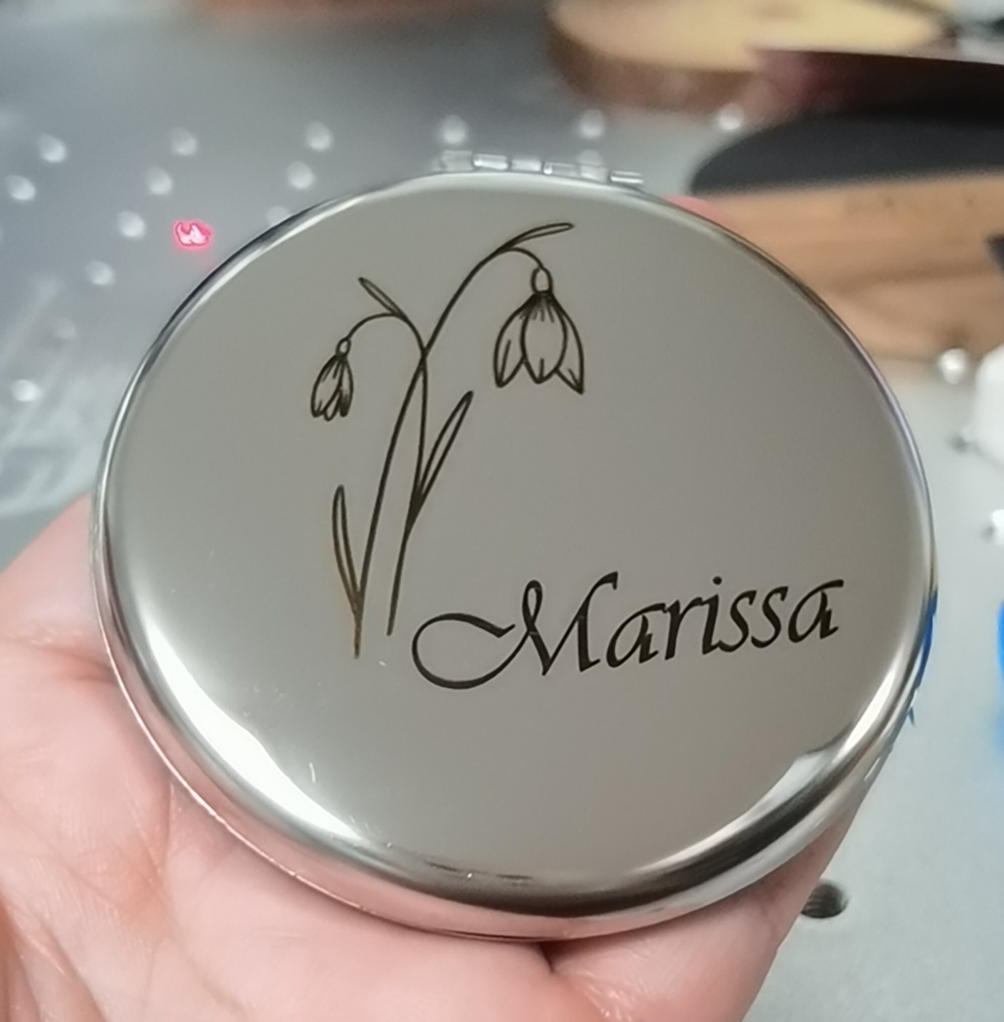 Personalized Engraved Mirror,custom Compact Mirror,silver Compact ...