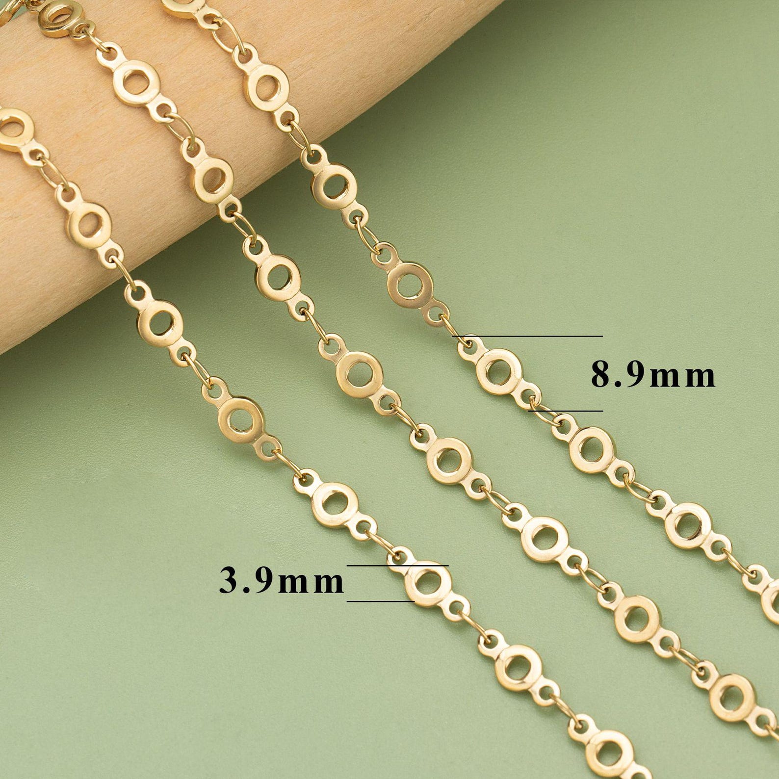 1 Meter 316L Stainless Steel Geometry Chain|18k Vacuum Plating ...