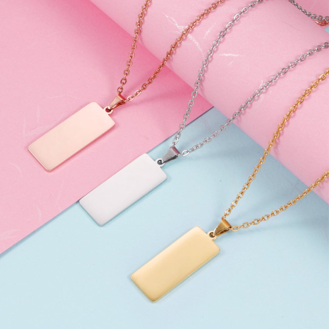 Engravable Necklace,hand Stamping Blanks With 45cm Chain|304 Stainless ...