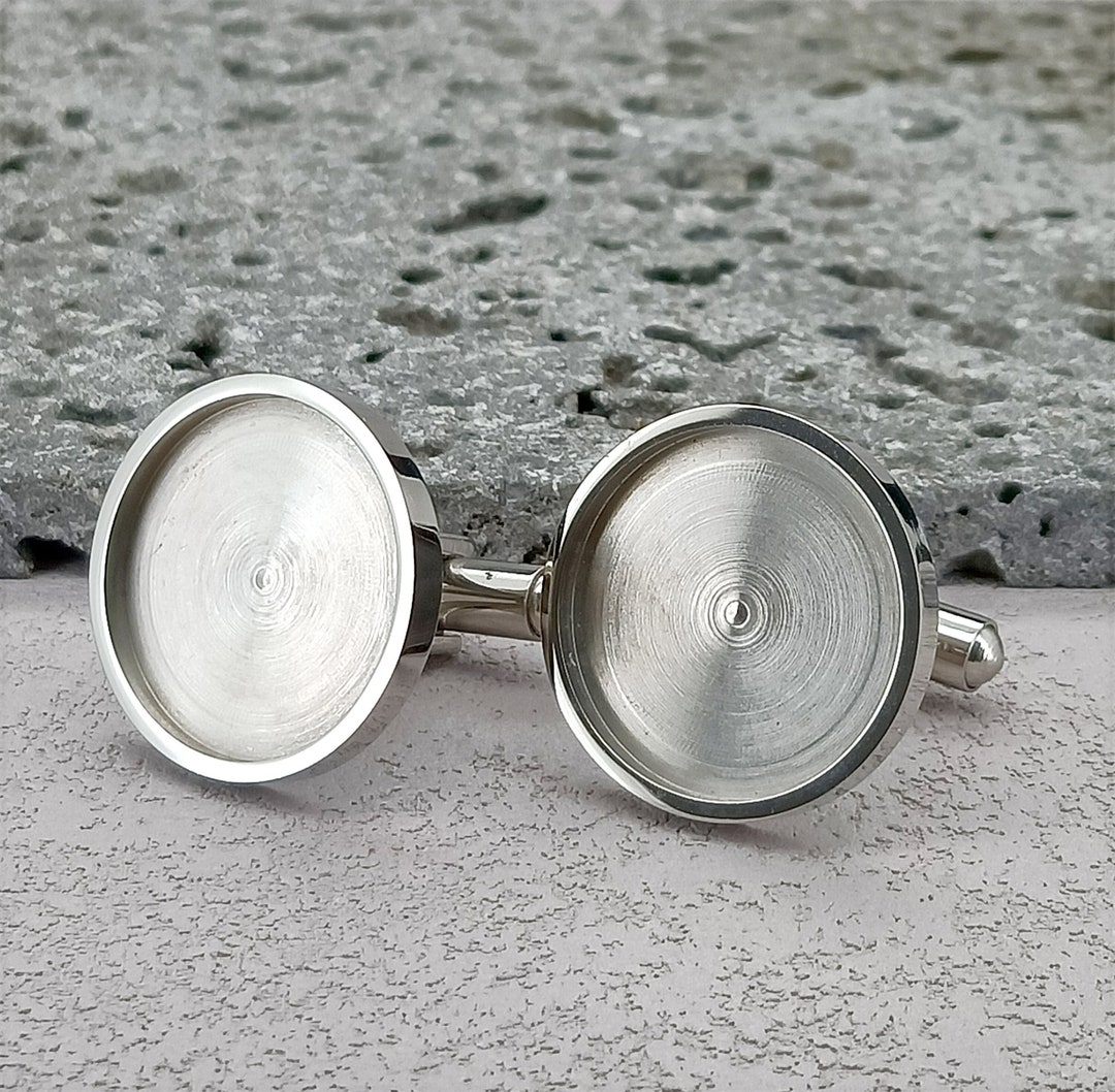 Cufflink Base for 16mm Glass Cabochon|custom Cufflinks|titanium Steel ...