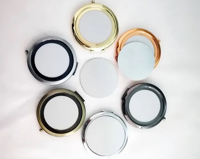 Personalized Compact Mirror Blank Photo Frame Pocket Mirror Metal ...