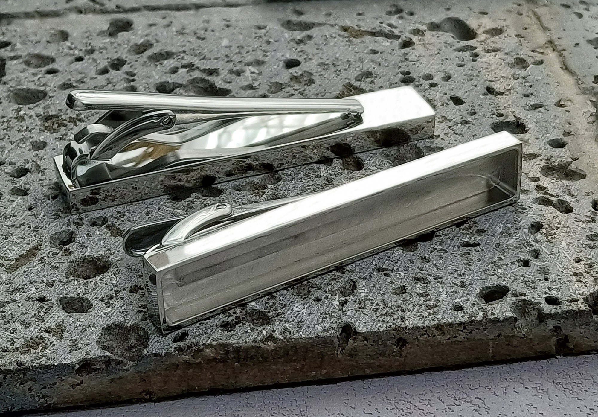 Tie Clip Bezel-titanium Steel Mirror Polishing Tie Tack|tie Clips Men ...